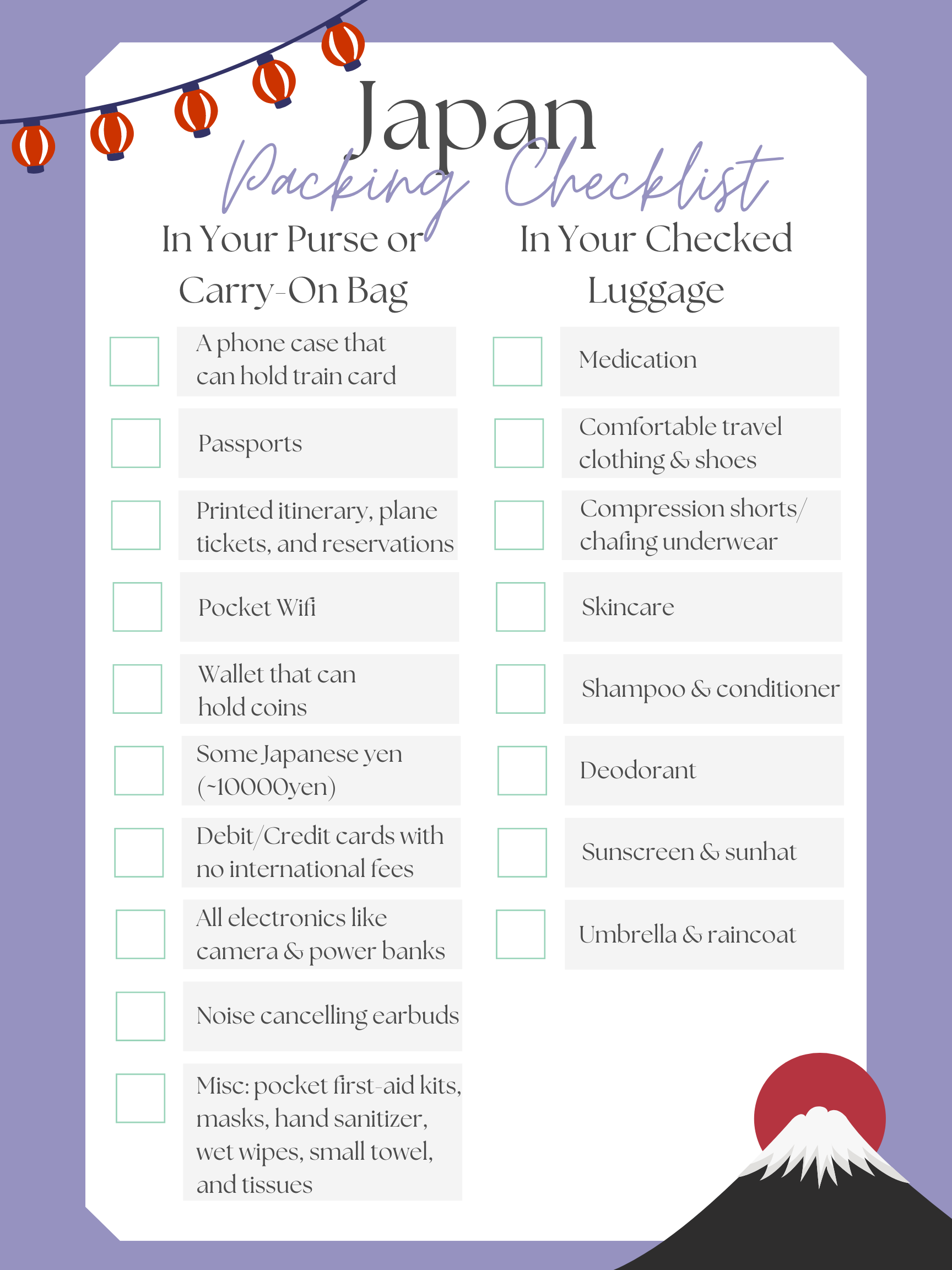 Ultimate Packing List for Japan - Mama Knows It All